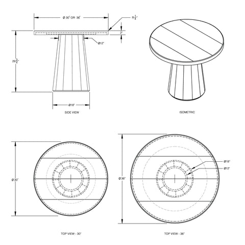 Cafe Table (Woodform Concrete® Collection) – Trueform Concrete