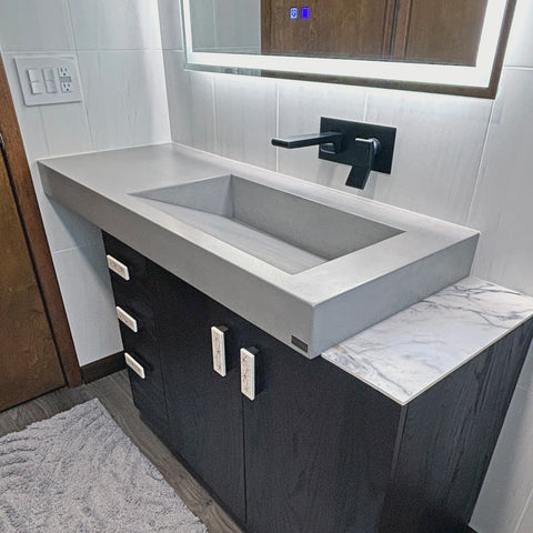 Asymmetrical Vanity Top – Trueform Concrete