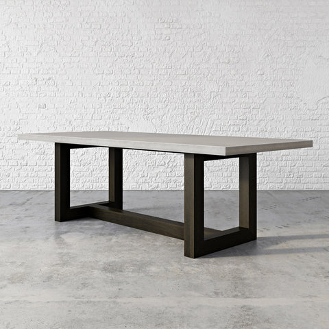Zen Concrete Dining Table, Wood Base – Trueform Concrete