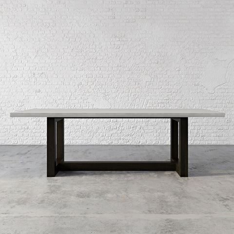 Zen Concrete Dining Table, Wood Base – Trueform Concrete