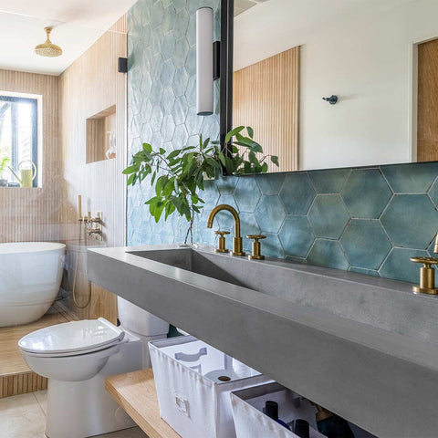 60" ADA Floating Concrete Rectangle Sink – Trueform Concrete