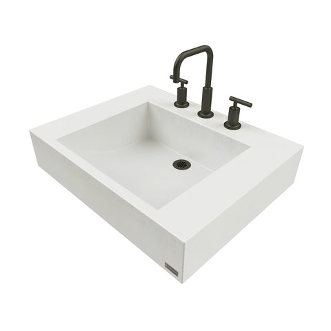 24" ADA Floating Concrete Half-Trough Sink – Trueform Concrete