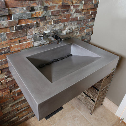 30" ADA Floating Concrete Ramp Sink – Trueform Concrete