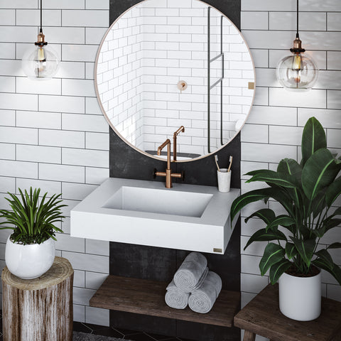 30" ADA Floating Concrete Ramp Sink – Trueform Concrete