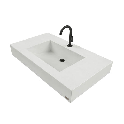 36" ADA Floating Concrete Half-Trough Sink – Trueform Concrete