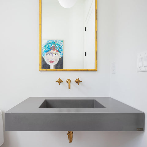36" ADA Floating Concrete Rectangle Sink – Trueform Concrete