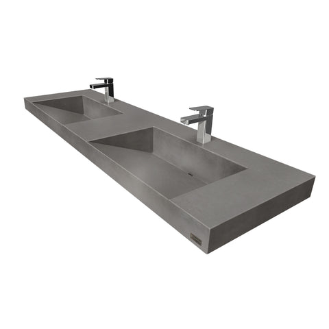 60" Contempo Concrete Double Sink – Trueform Concrete