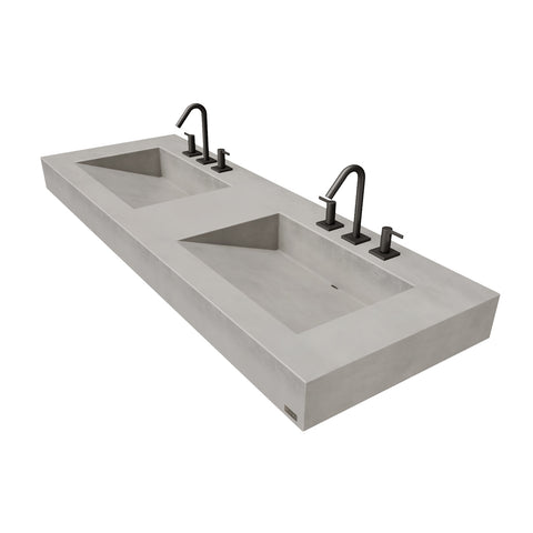 60" ADA Floating Concrete Double Ramp Sink – Trueform Concrete