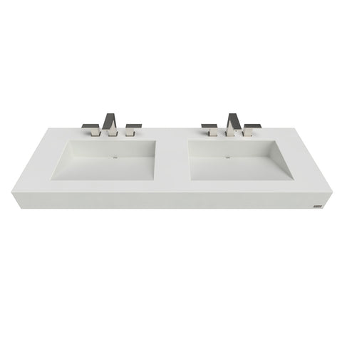 60" ADA Floating Concrete Double Ramp Sink – Trueform Concrete