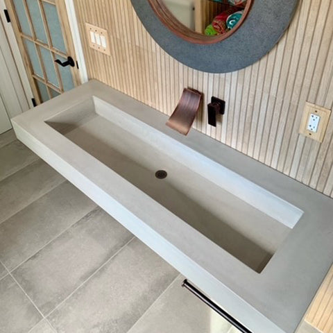 60" ADA Floating Concrete Rectangle Sink – Trueform Concrete
