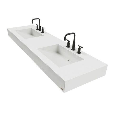72" ADA Floating Concrete Double Ramp Sink – Trueform Concrete