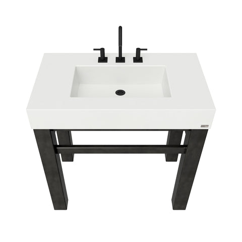 Industrial 36" Vanity with Rectangle Sink – Trueform Concrete