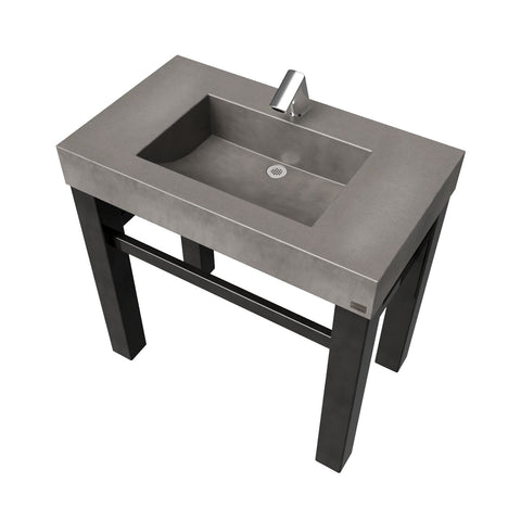 Industrial 36" Vanity with Half-Trough Sink – Trueform Concrete