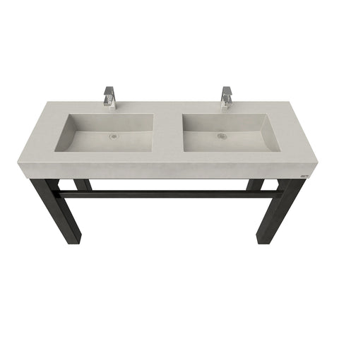 Industrial 60" Vanity with Double Half-Trough Sink – Trueform Concrete