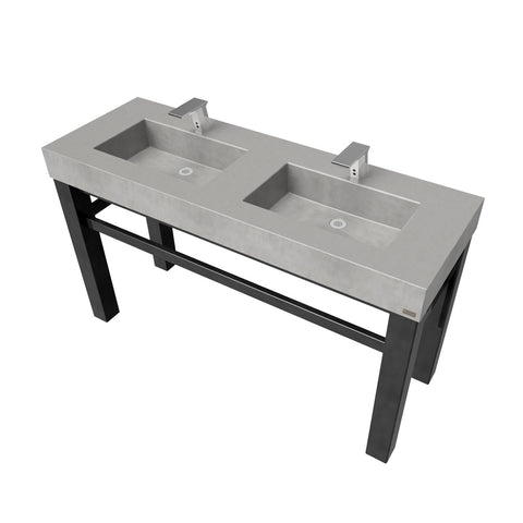 Industrial 60" Vanity with Double Rectangle Sink – Trueform Concrete