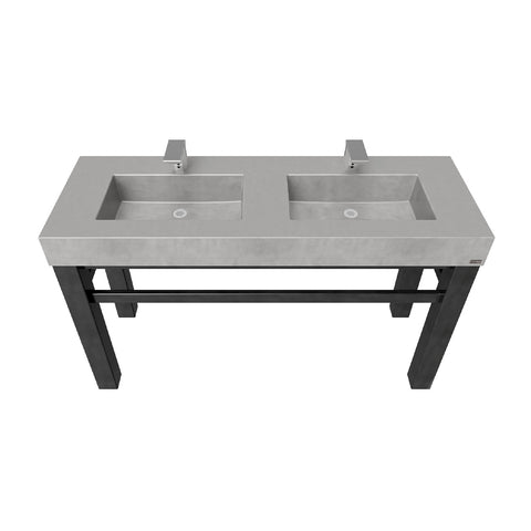 Industrial 60" Vanity with Double Rectangle Sink – Trueform Concrete