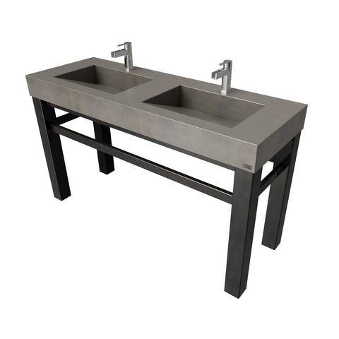 Industrial 60" Vanity with Double Ramp Sink – Trueform Concrete