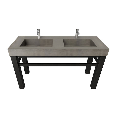 Industrial 60" Vanity with Double Ramp Sink – Trueform Concrete