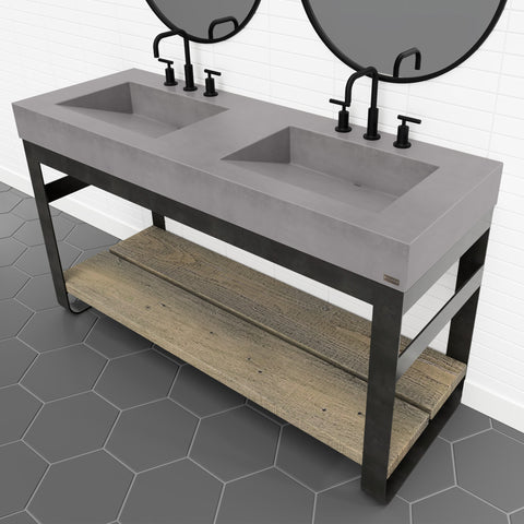 Outland 60" Vanity with Double Ramp Sink – Trueform Concrete