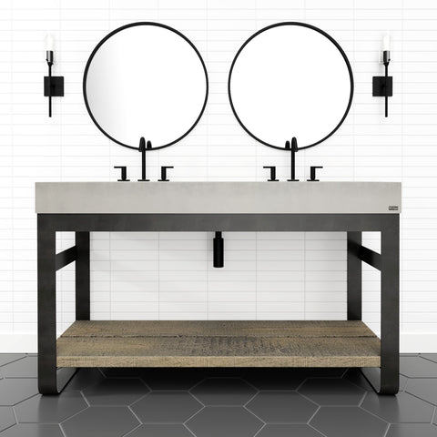 Outland 60" Vanity with Double Rectangle Sink – Trueform Concrete