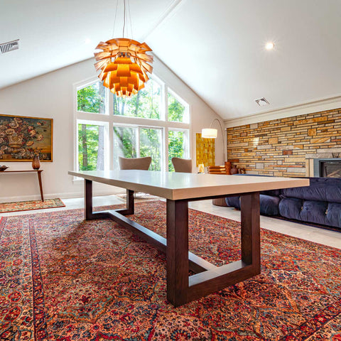 Zen Concrete Dining Table, Wood Base – Trueform Concrete